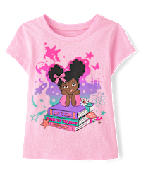 Toddler Girls Short Sleeve Books Graphic Tee - PINK | The Children's Place