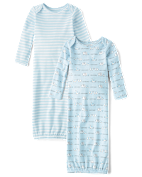 Baby Boys Long Sleeve Striped Sleeper Gown 2-Pack - BLUE | The Children ...