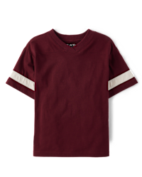 Kids Short Sleeve Varsity Football Top - BURGUNDY | The Children's Place