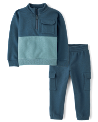 Baby And Toddler Boys Active Long Sleeve Colorblock Premium Fleece 2 ...