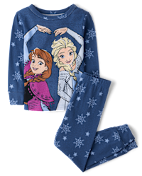 Girls Long Sleeve Frozen Elsa Snug Fit Cotton Pajamas - MULTI | The ...