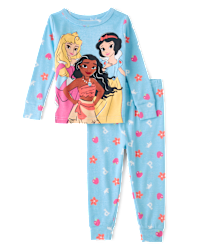 Baby And Toddler Girls Long Sleeve Disney Princess Snug Fit Cotton ...