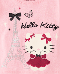 Toddler Girls Short Sleeve Hello Kitty Glitter Eiffel Tower Baby Tee ...