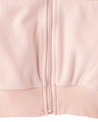 Girls Long Sleeve Contrast Microfleece Zip Up Jacket - PINK | The ...