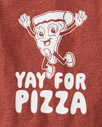 Baby And Toddler Boys Yay For Pizza Short Sleeve Graphic Tee - RED ...