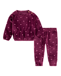 Baby Girls Huggies™ Long Sleeve Heart 2-Piece Outfit Set - PURPLE | The ...