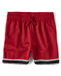 Baby And Toddler Boys Quick Dry Striped Mesh Lined Active Shorts - RED ...
