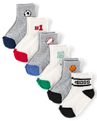 Toddler Boys Sports Cushioned Midi Socks 6-Pack - MULTI | The Children ...