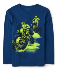 Boys Long Sleeve Biker And Truck Graphic Tee 2-Pack | The Children's ...