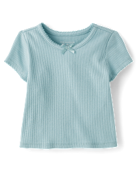 Toddler Girls Ribbed Baby Tee And Ruffle Skort 2-Piece Outfit Set ...