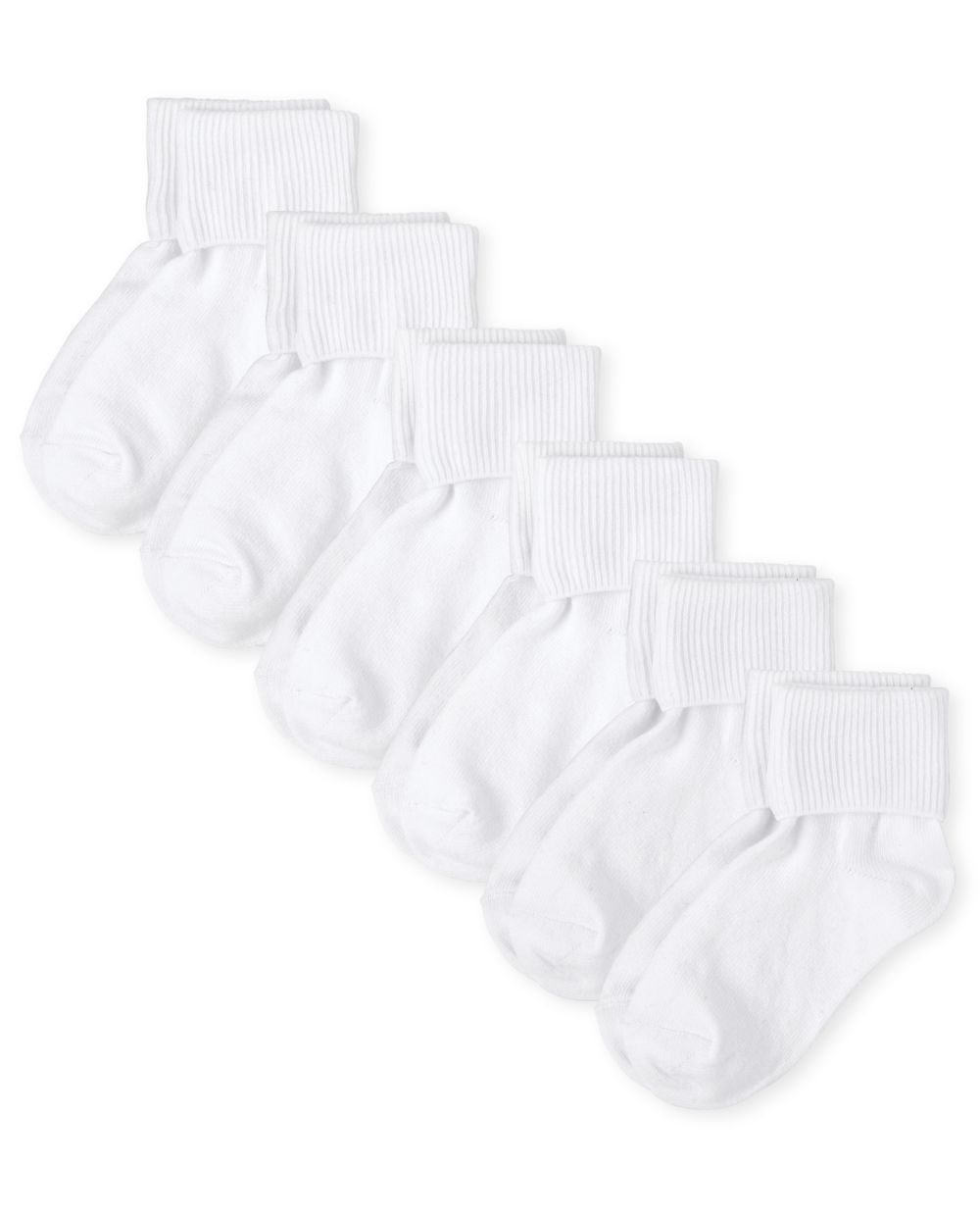 Girls Turn Cuff Socks 6-Pack