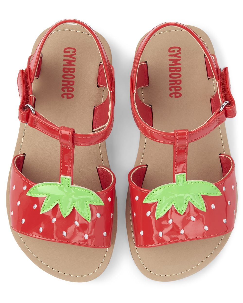 Girls Strawberry T-Strap Sandals - Strawberry Patch