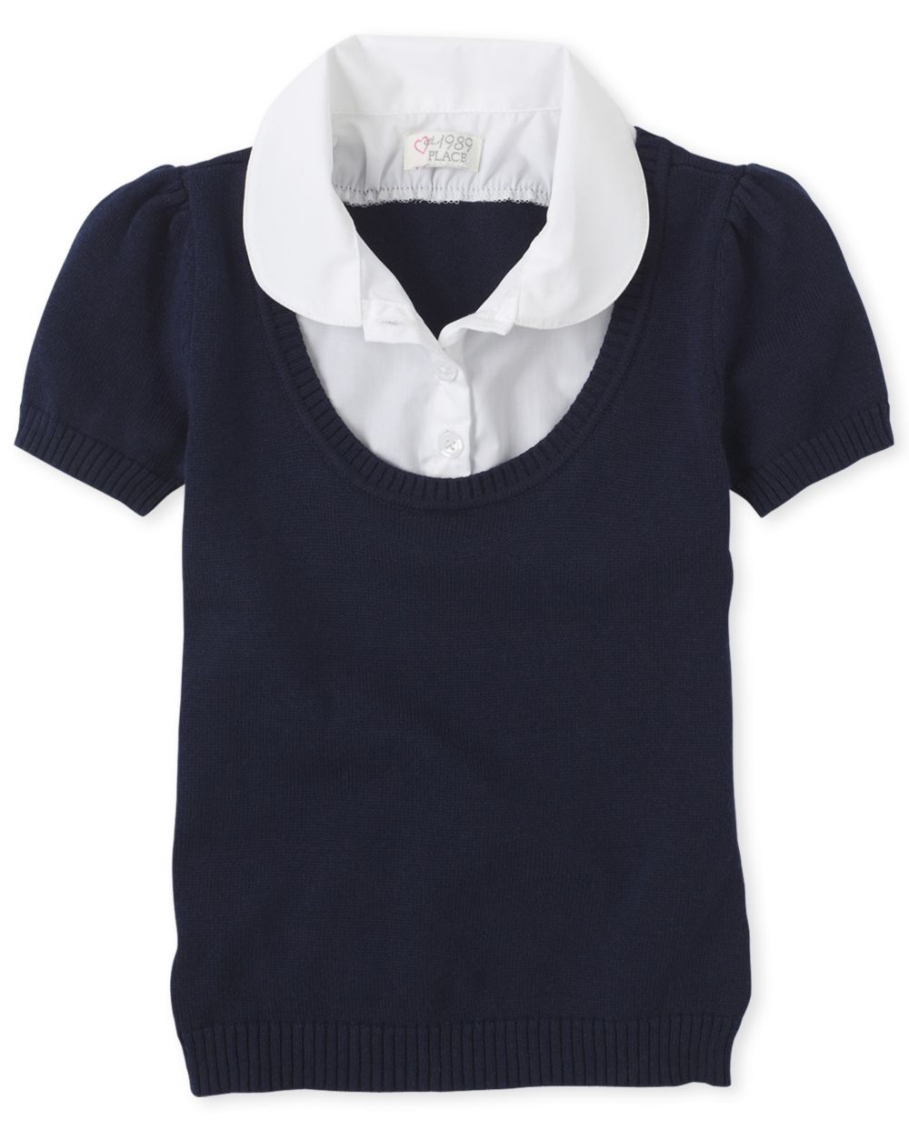 Girls Uniform Short Sleeve 2 In 1 Sweater