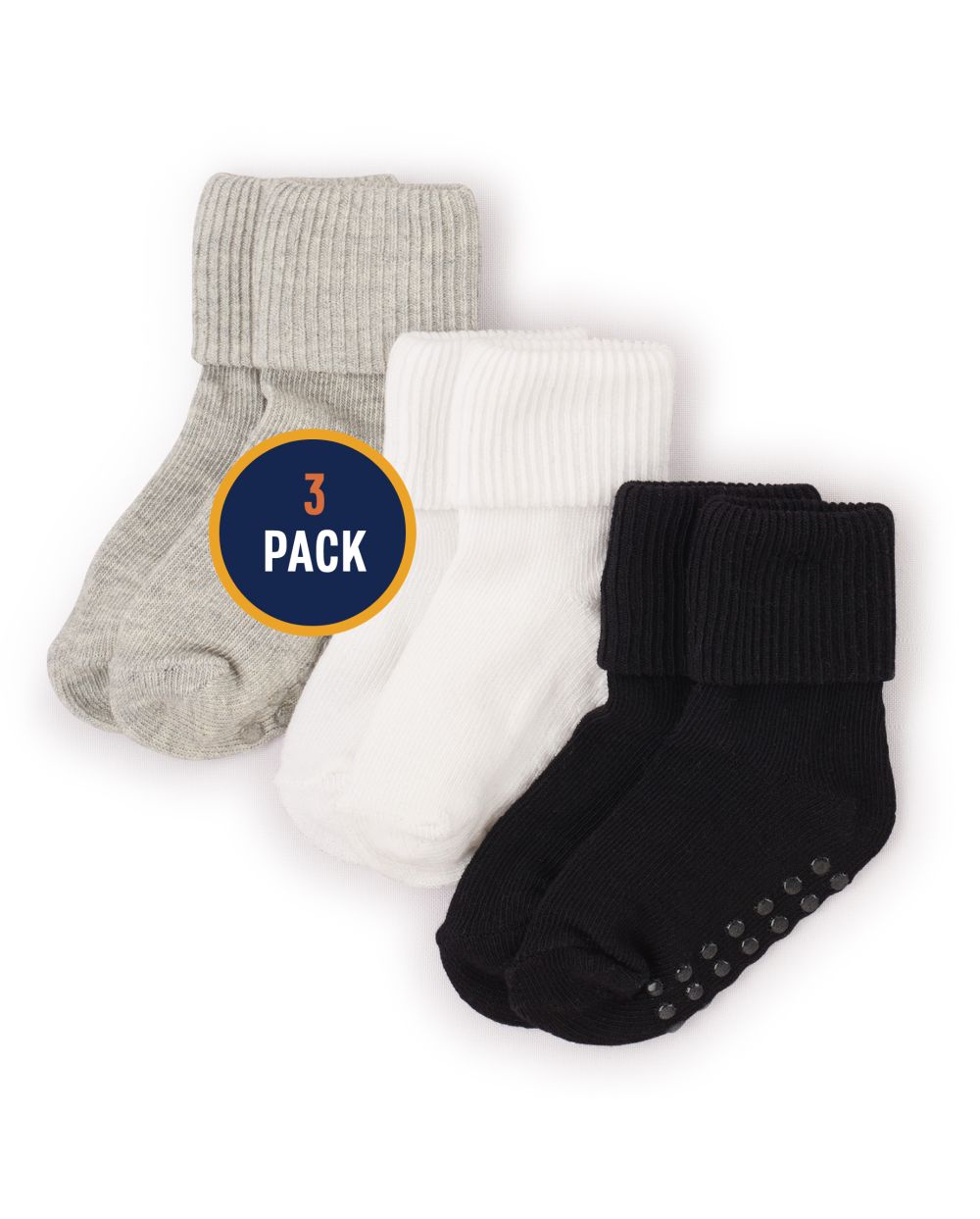 Unisex Baby And Toddler Triple Roll Socks 3-Pack