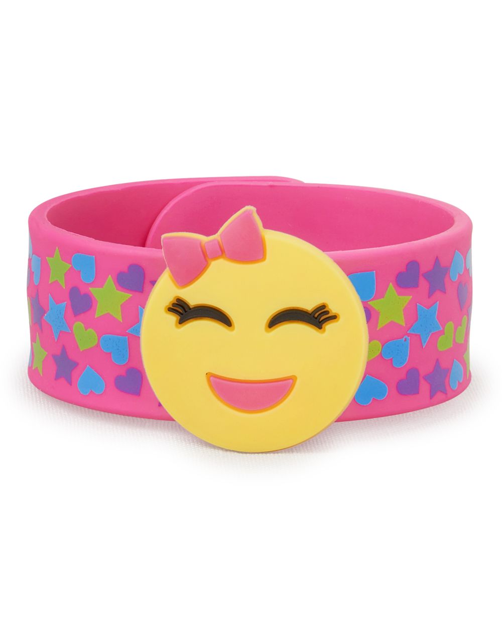 Girls Bow Face Emoji Print Slap Bracelet