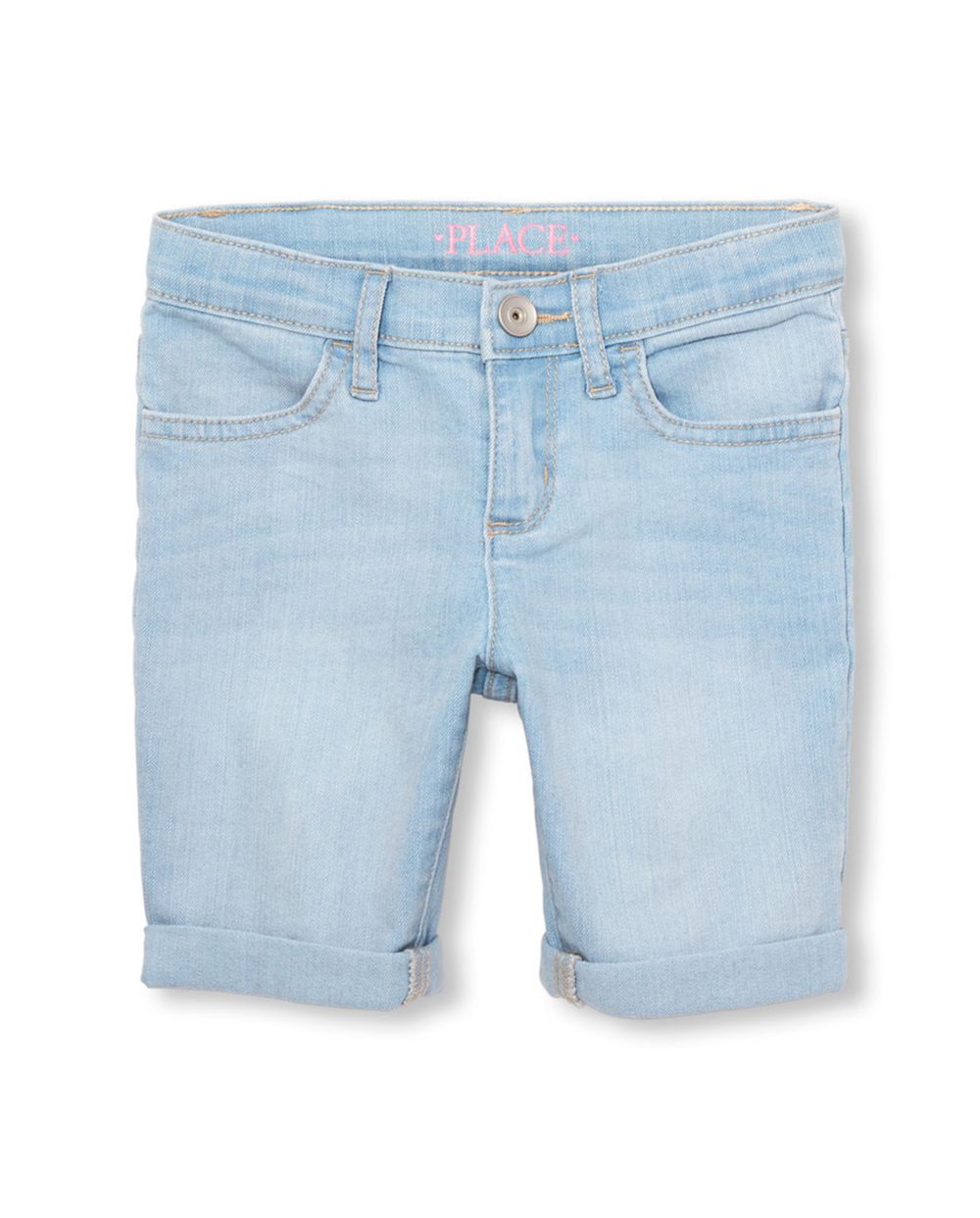 Girls Roll Cuff Denim Skimmer Shorts