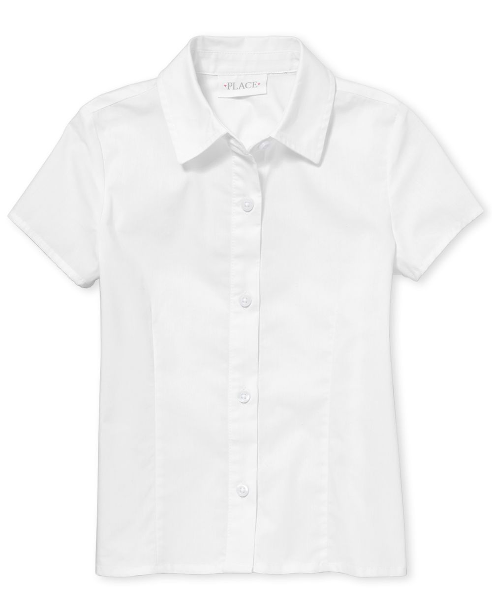 Girls Uniform Short Sleeve Poplin Button Down Shirt