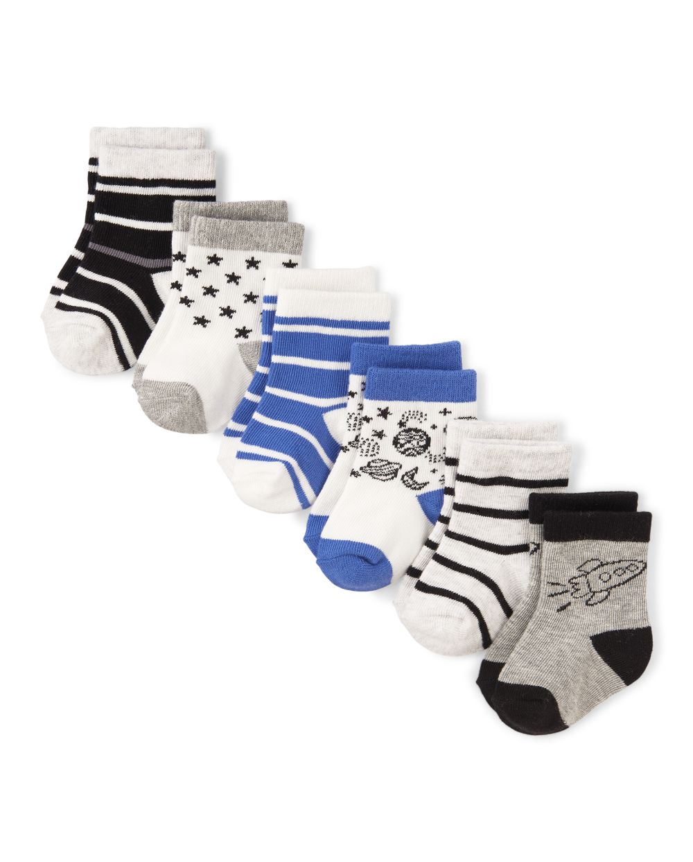 Baby Boys Space Socks 6-Pack