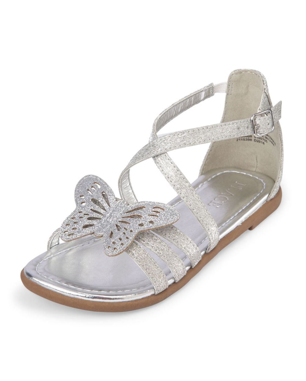 Girls Glitter Butterfly Faux Leather Sandals