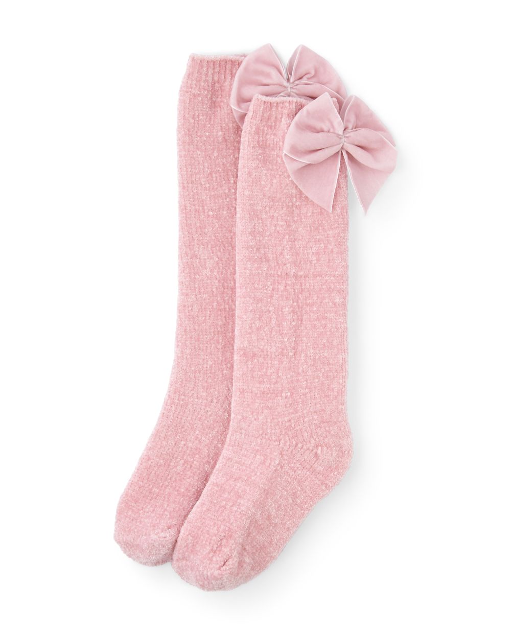 Girls Velvet Bow Boot Socks