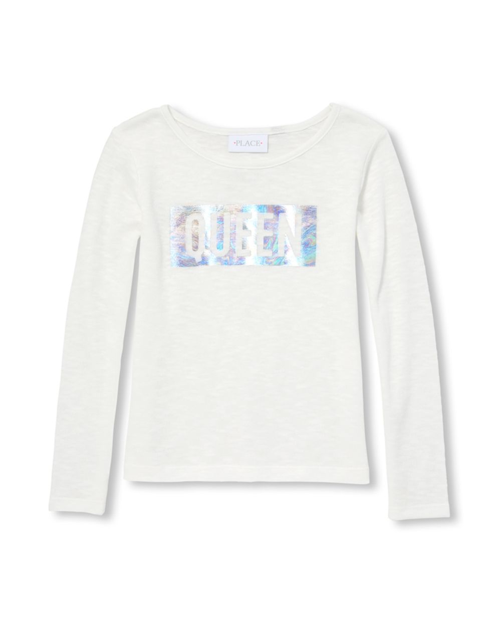 Girls Long Sleeve Foil Graphic Lightweight Sweater Top