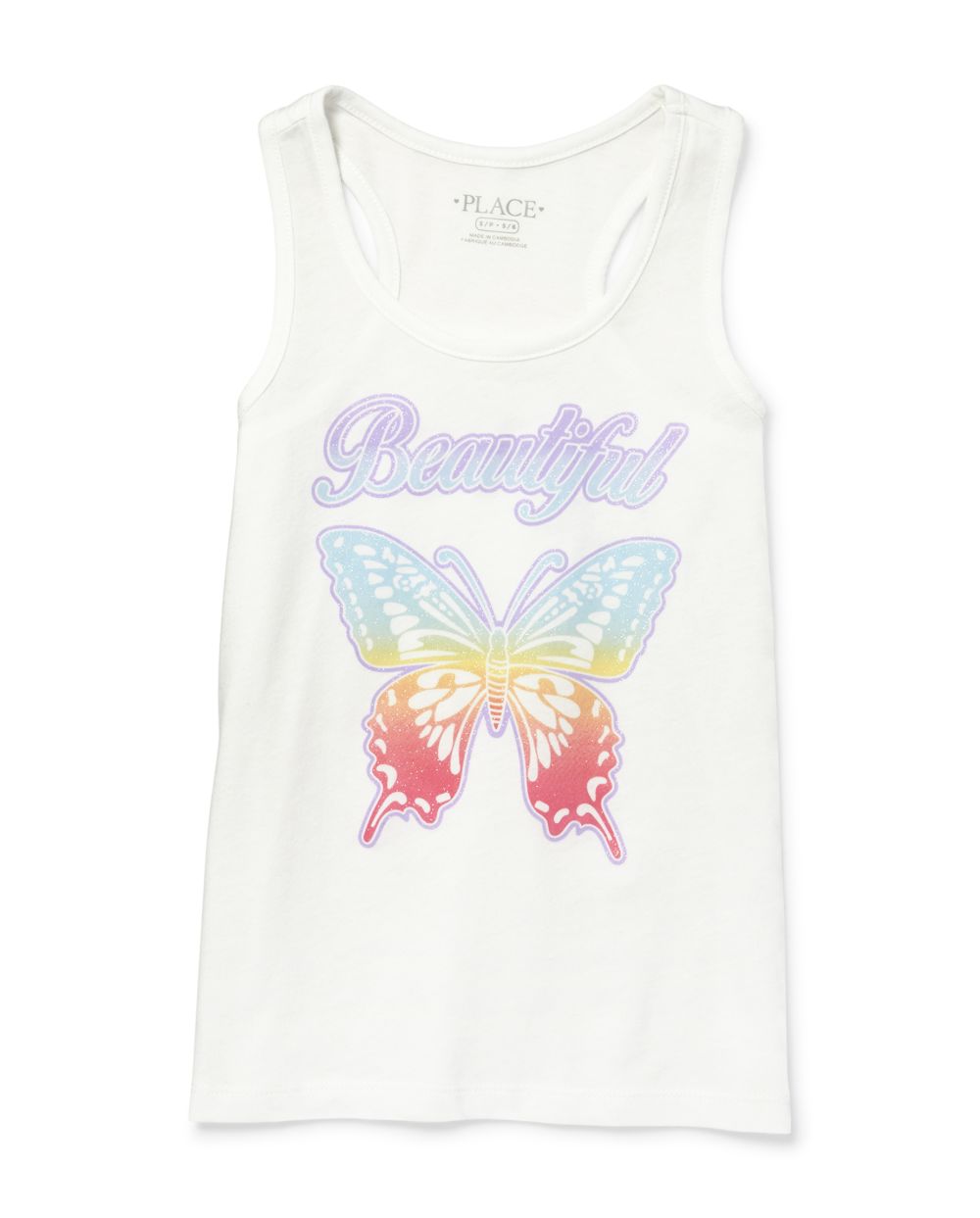 Girls Mix And Match Glitter Graphic Racerback Tank Top