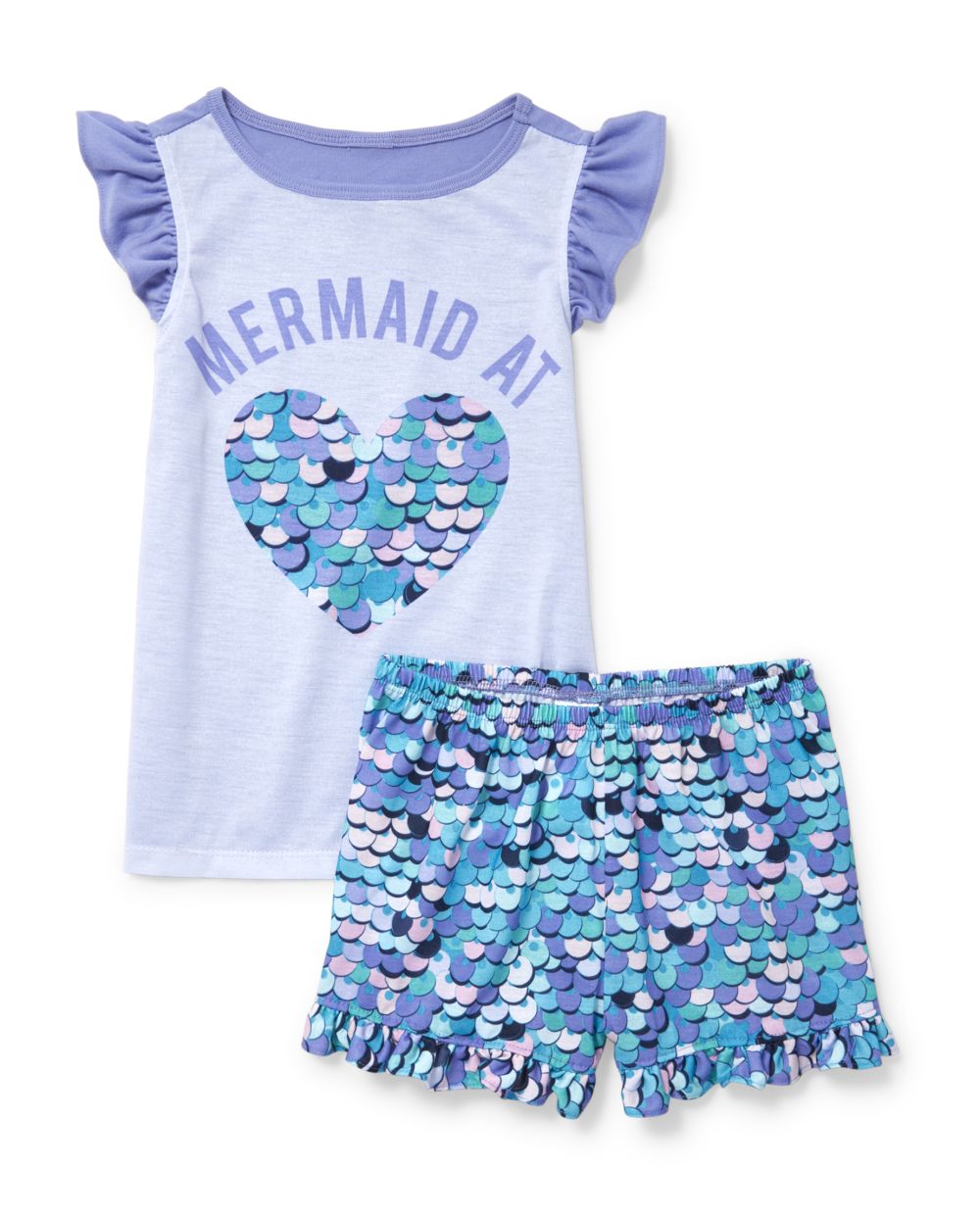 Girls Short Sleeve 'Mermaid At Heart' Pajamas