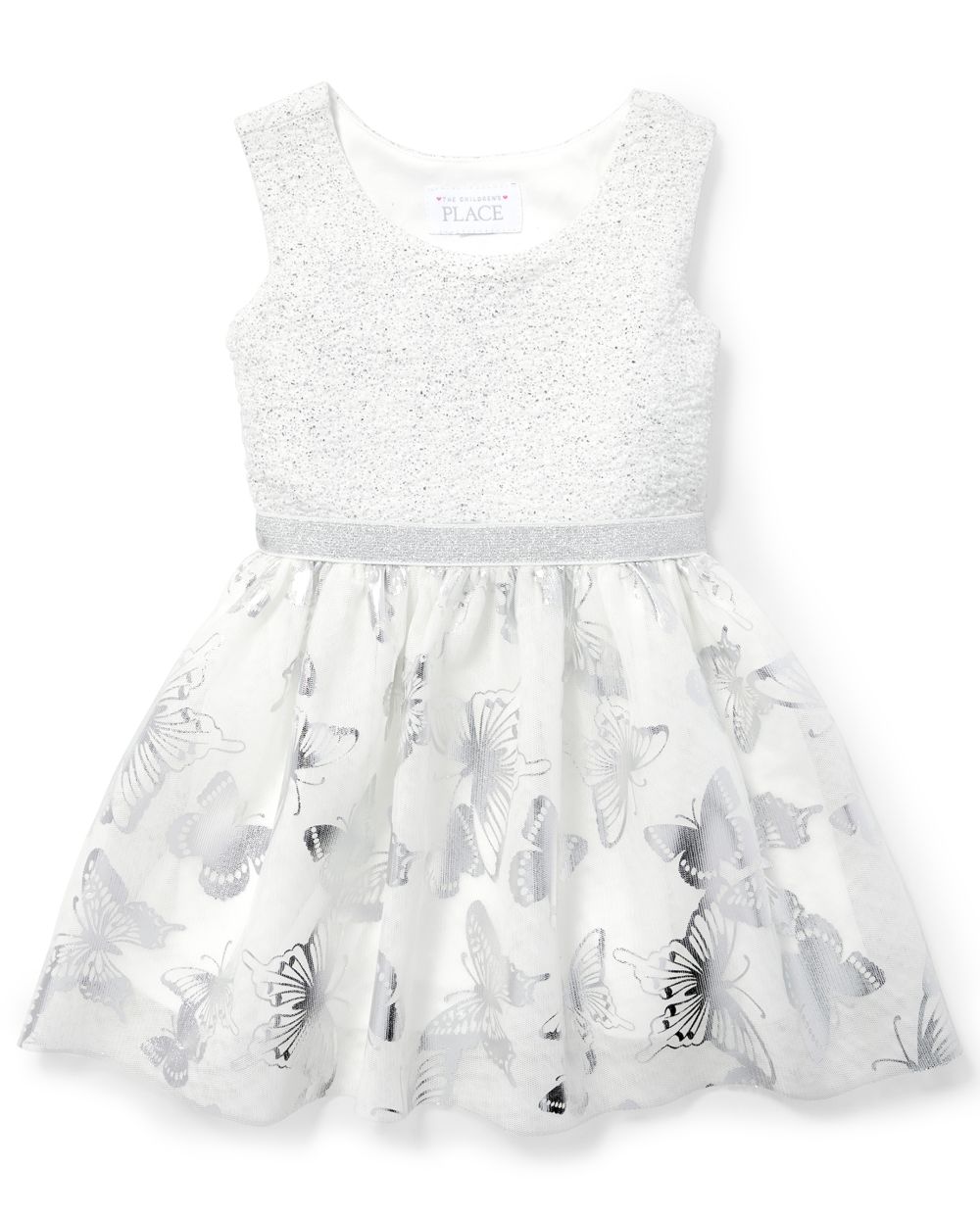 Baby And Toddler Girls Sleeveless Metallic Top Foil Butterfly Print ...