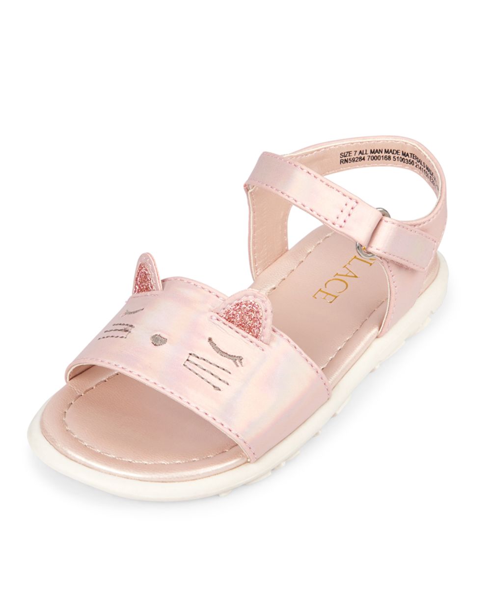 Toddler Girls Metallic Cat Faux Leather Sandals