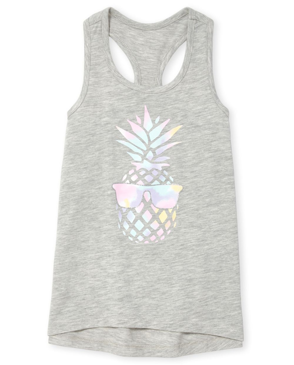Girls Mix And Match Graphic High Low Racerback Tank Top
