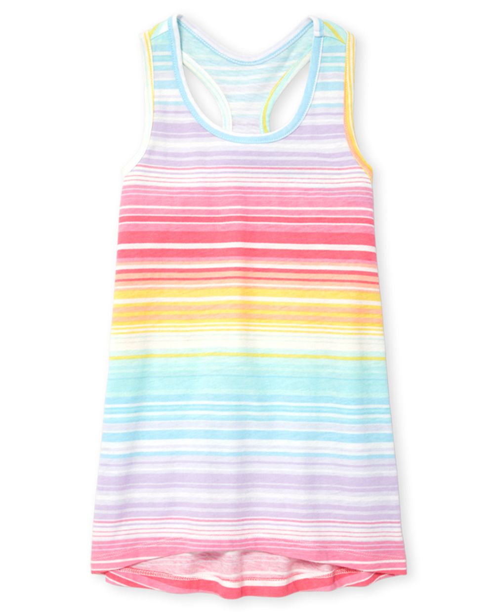 Girls Mix And Match Print High Low Racerback Tank Top