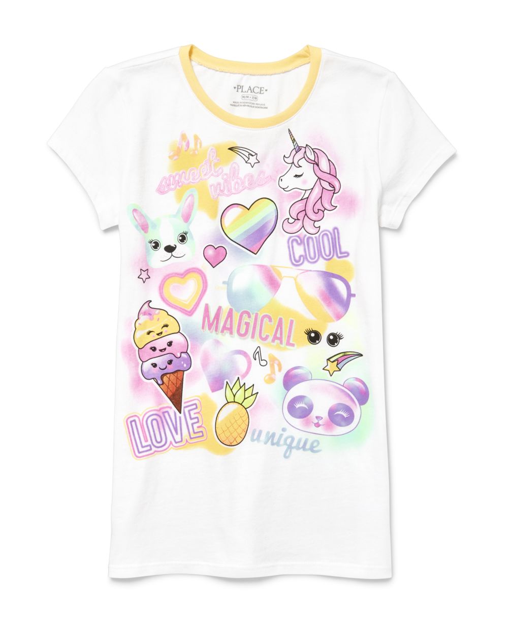 Girls Short Sleeve Magical Emoji Graphic Tee