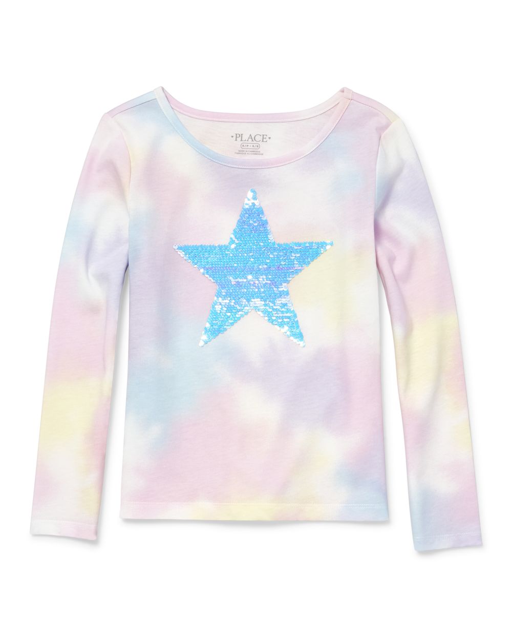 Girls Long Sleeve Flip Sequin Graphic Top