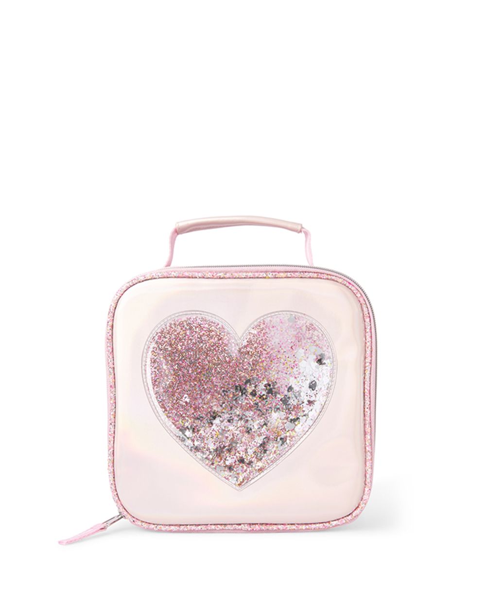 Girls Heart Confetti Shaker Holographic Lunch Box