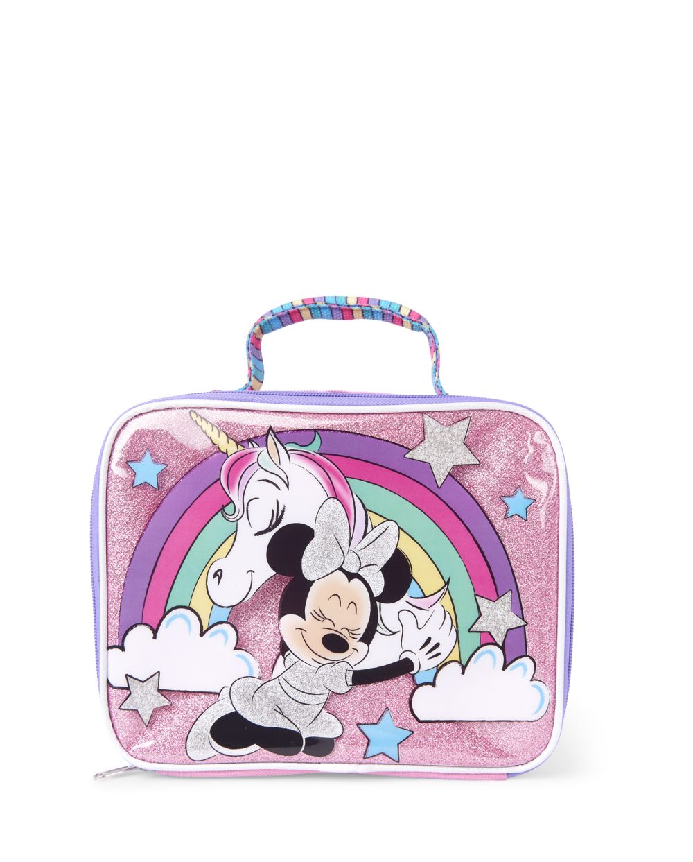 Toddler Girls Unicorn Rainbow Minnie Mouse Metallic Glitter Lunch Box