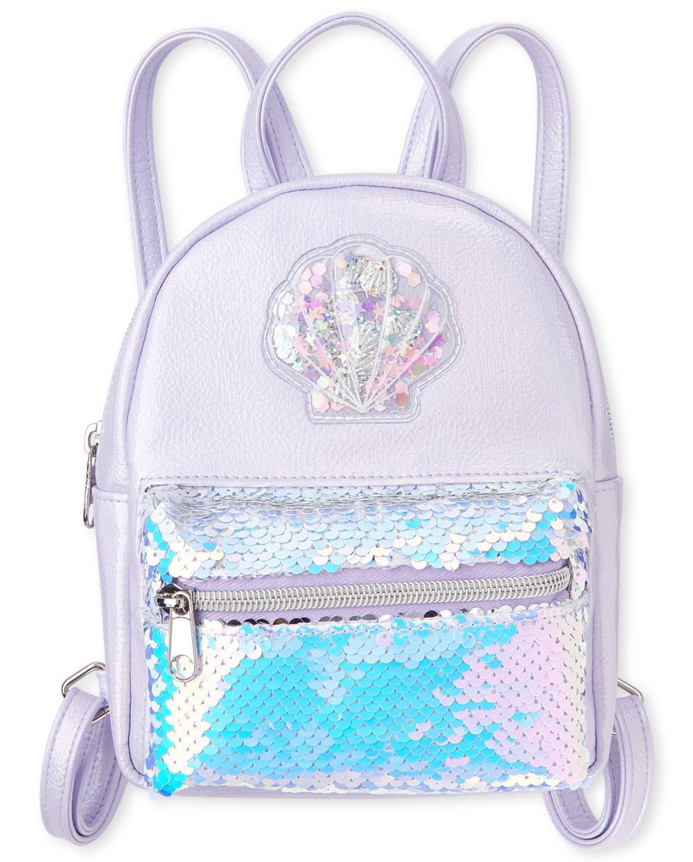 Girls Sea Shell Confetti Shaker Flip Sequin Mini Backpack