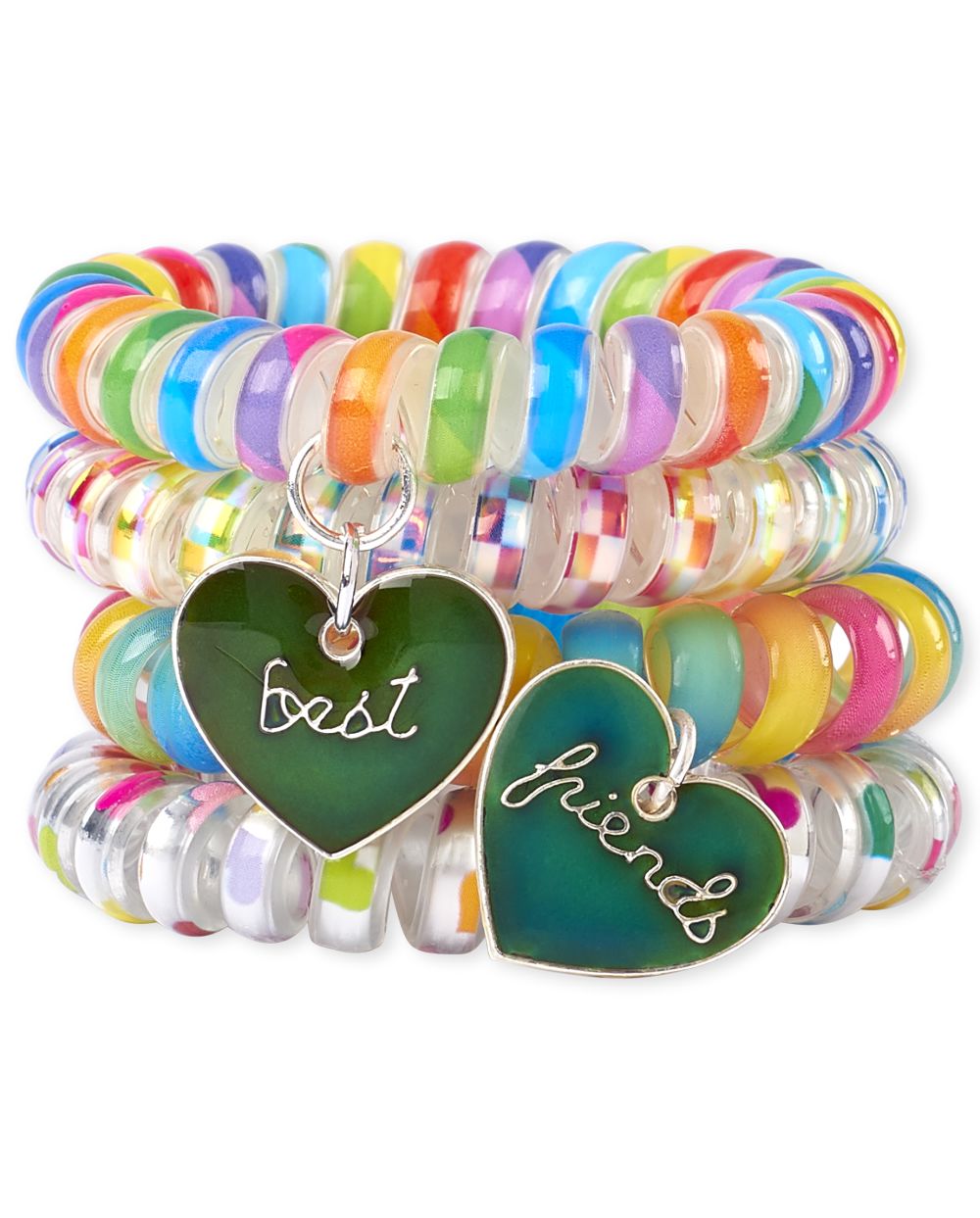 Girls Rainbow BFF Coil Bracelet 4-Pack