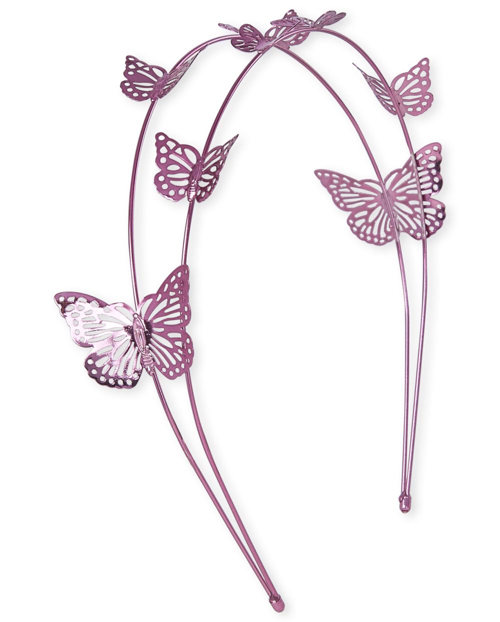 Girls Butterfly Double Band Metal Headband