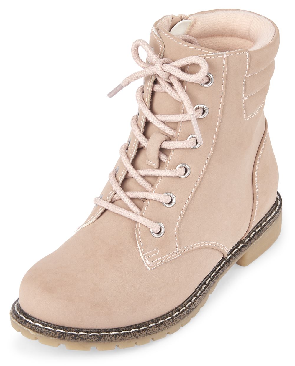 Girls Faux Leather Lace Up Boots