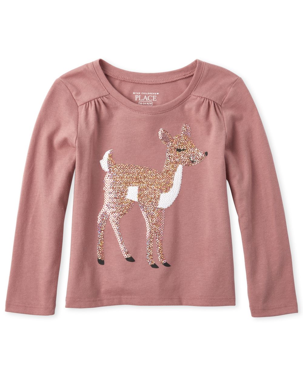 Baby And Toddler Girls Long Sleeve Embellished Graphic Top