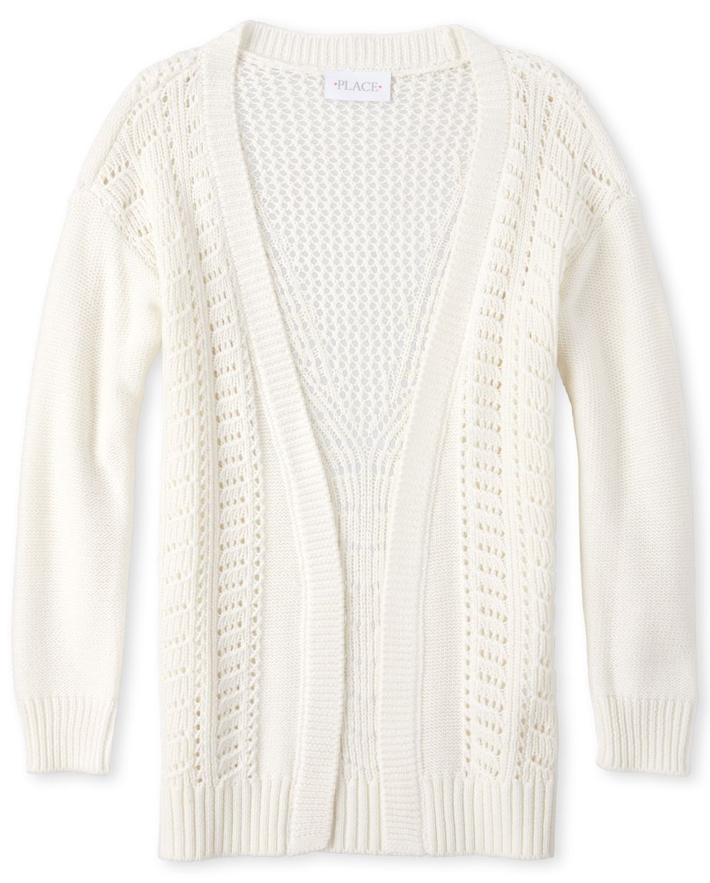 Girls Long Sleeve Open Front Boyfriend Cardigan
