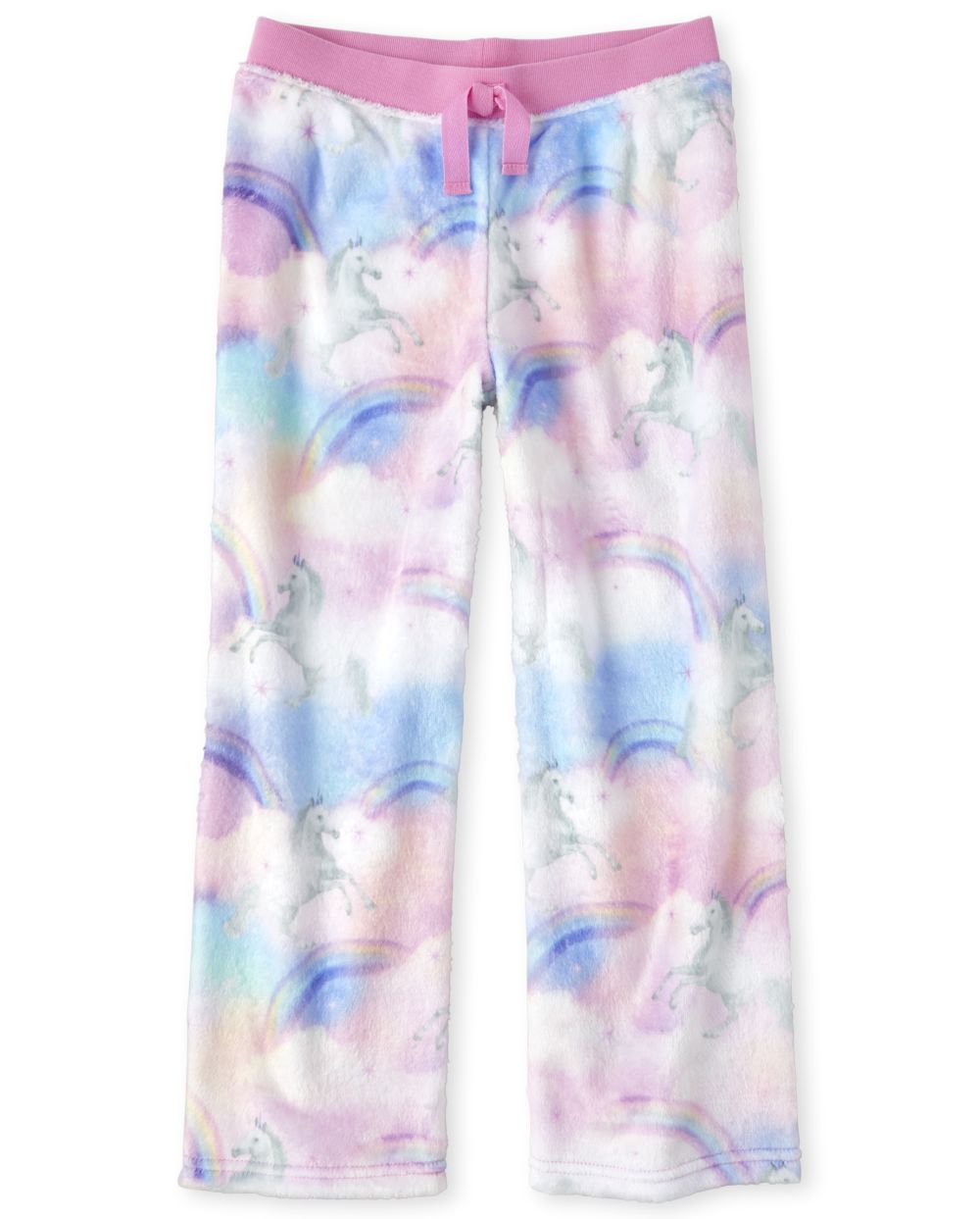 Girls Unicorn Cloud Print Fleece Pajama Pants