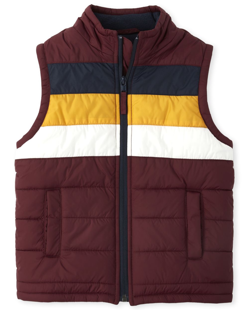 Boys Sleeveless Colorblock Puffer Vest