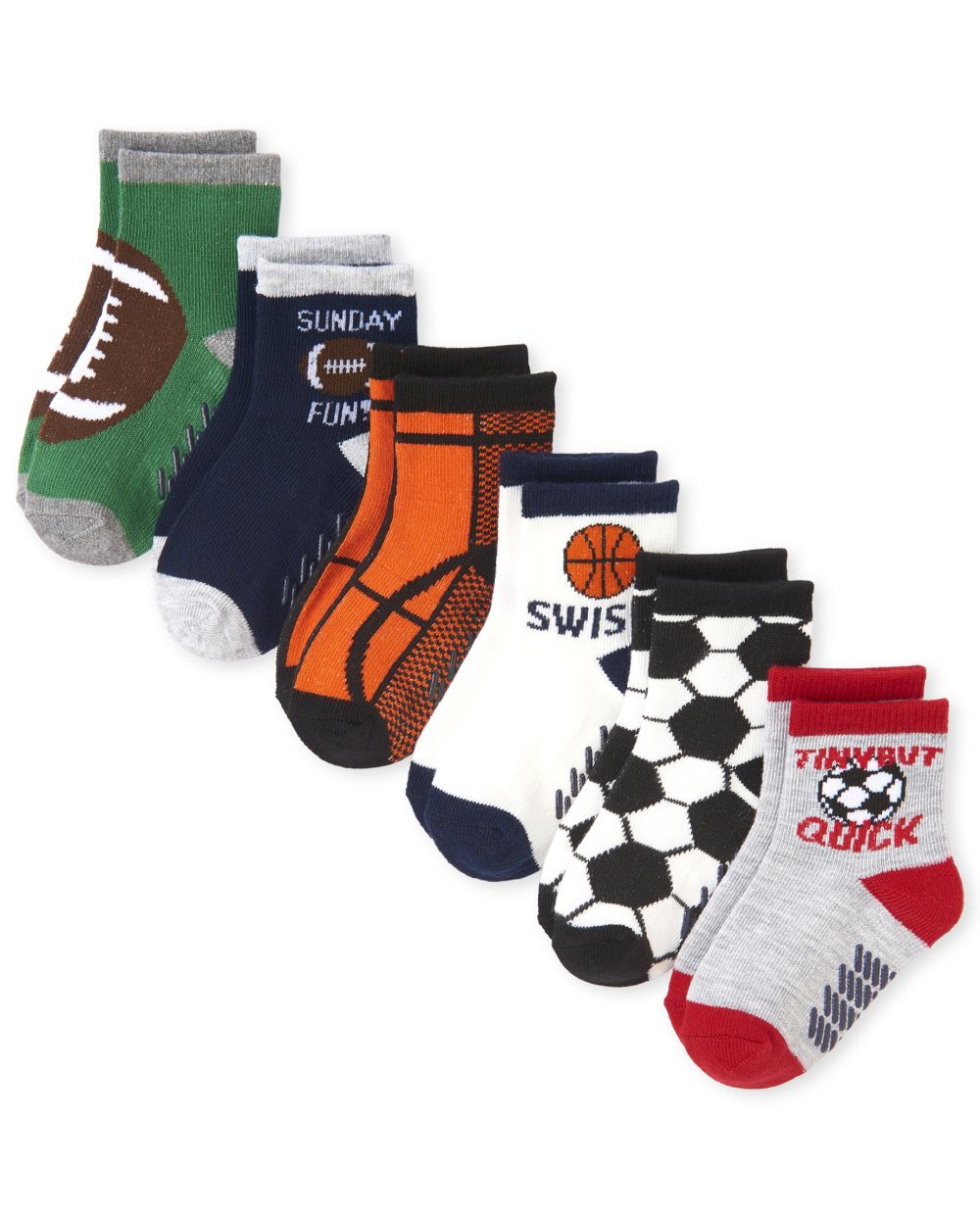 Toddler Boys Sports Midi Socks 6-Pack