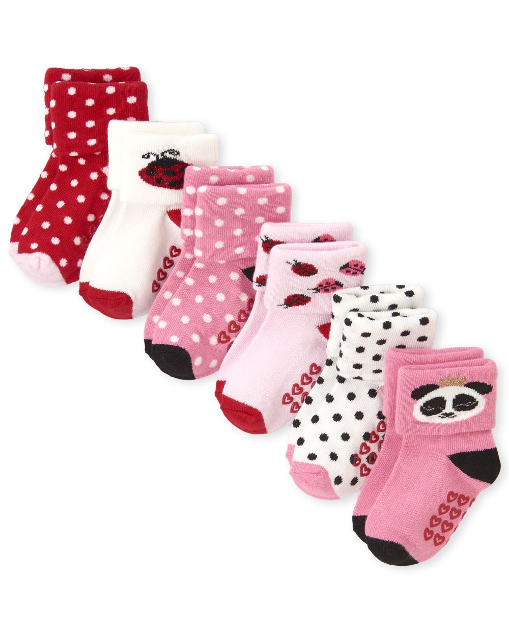 Toddler Girls TINY COLLECTIONS Dot Print Turn Cuff Socks 6-Pack ...