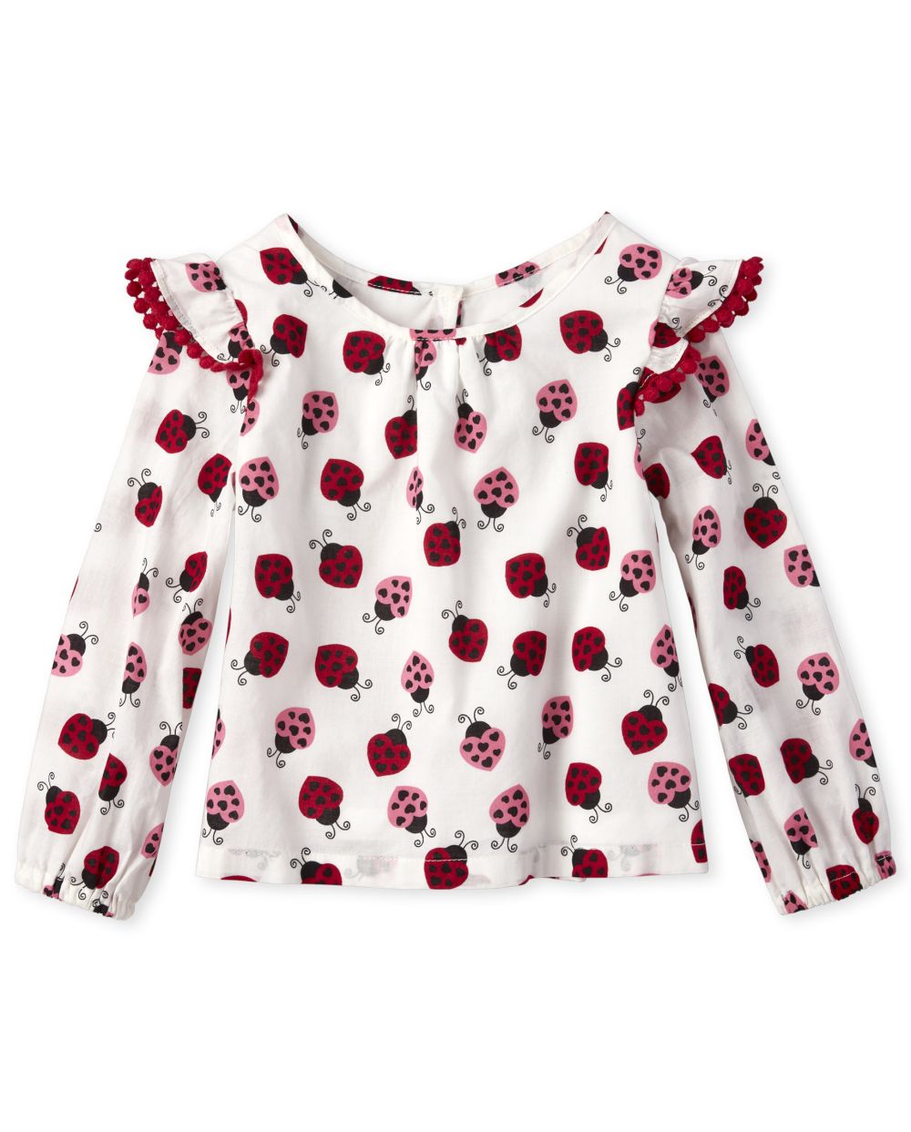 Baby And Toddler Girls TINY COLLECTIONS Long Sleeve Print Ruffle Woven ...