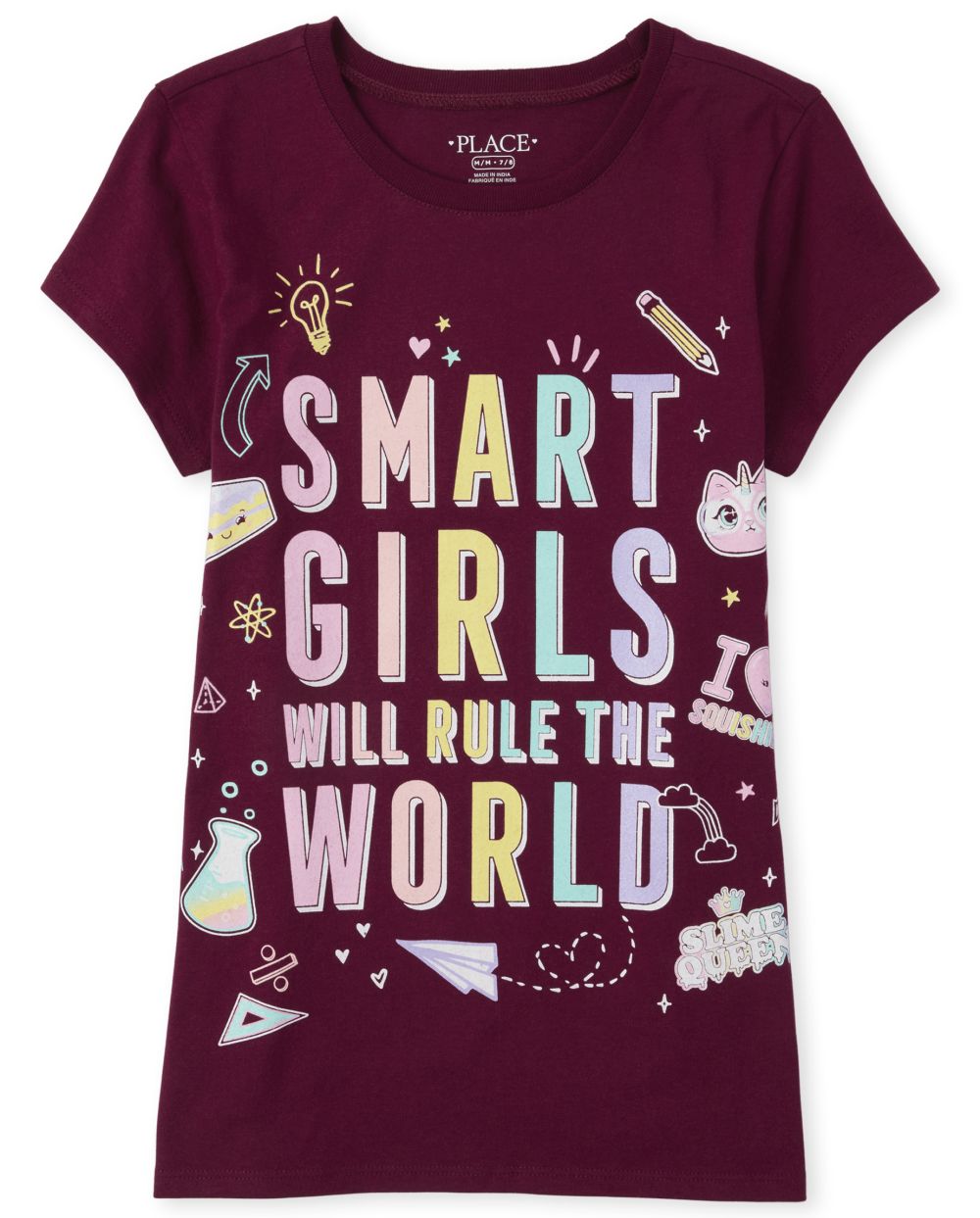 Girls Glitter Smart Girls Graphic Tee