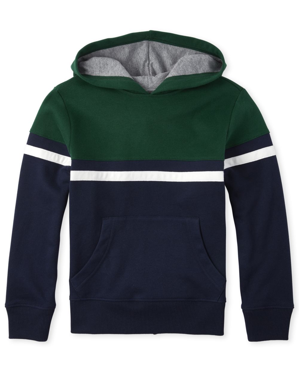 Boys Active Long Sleeve Colorblock Fleece Hoodie Top