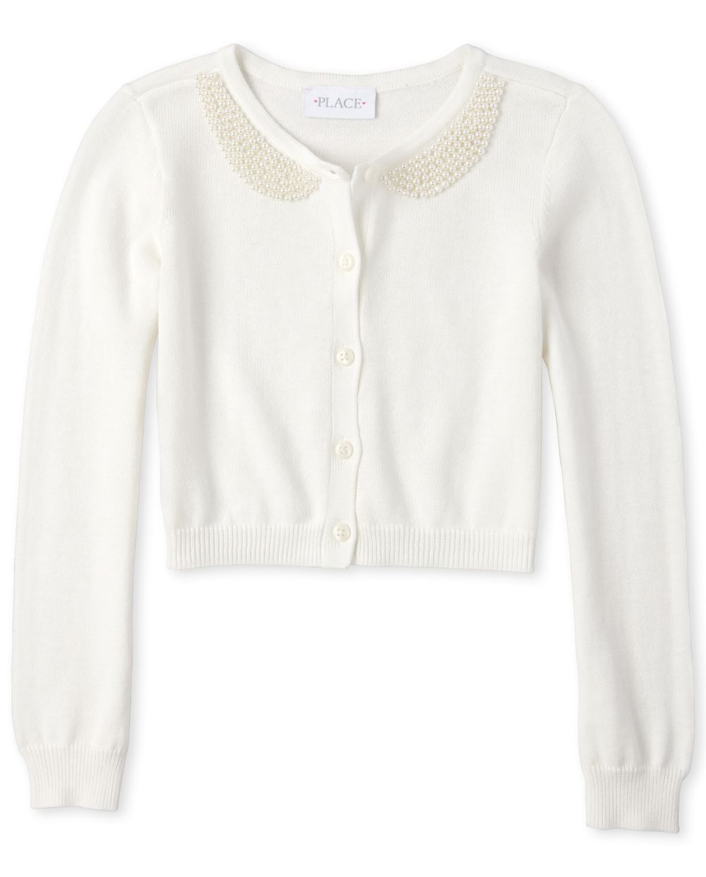 Girls Christmas Long Sleeve Faux Pearl Cardigan