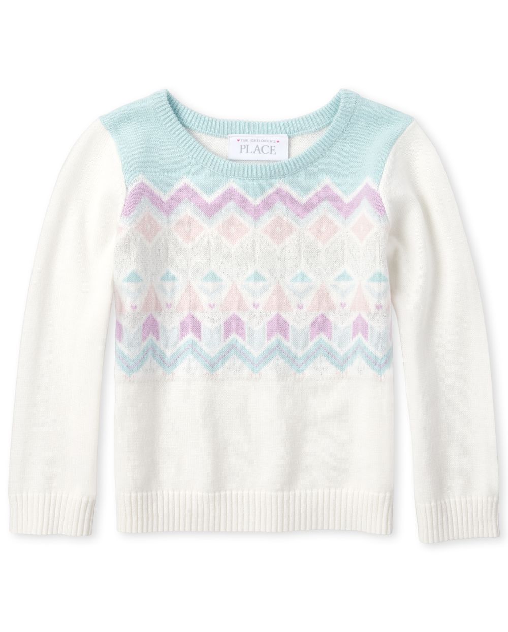 Baby And Toddler Girls Long Sleeve Fair Isle Print Matching Sweater